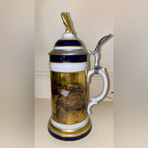 Other | Handmade Linder Porcelain Bavaria Pair Of Eagles Beer Stein ...